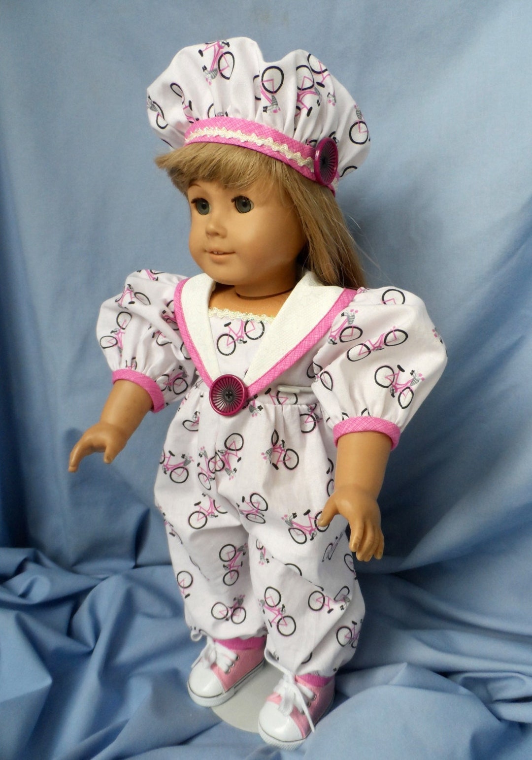 18 Inch Doll - Spring Bicycle Romper and Beret - Etsy