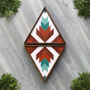Rustic Triangle Wood Wall Art. Southwestern Boho Wall Decor. Decorative ...