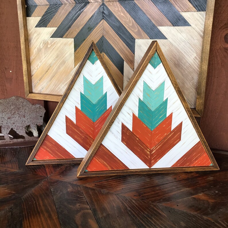 Rustic Triangle Wood Wall Art. Southwestern Boho Wall Decor. - Etsy