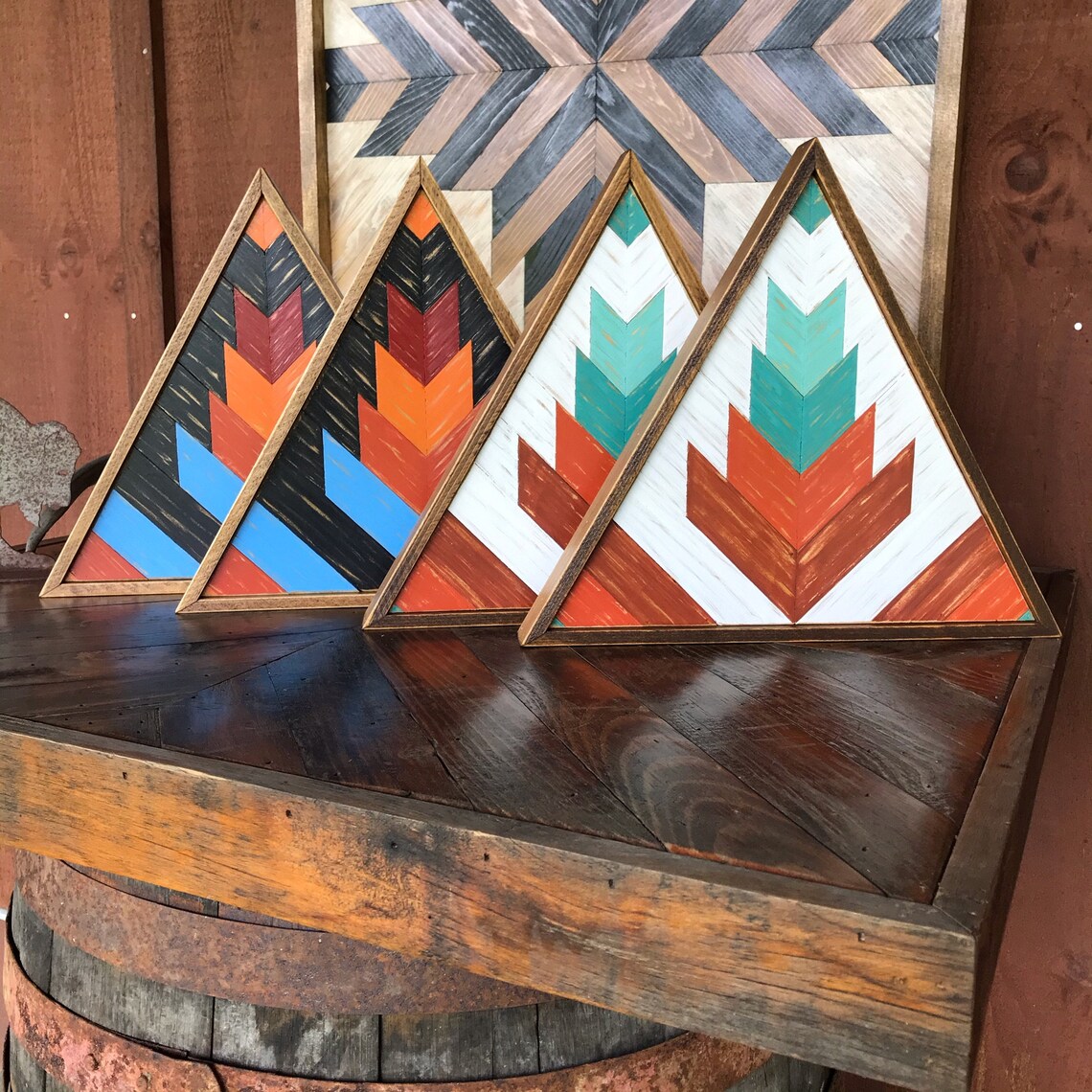 Rustic Triangle Wood Wall Art. Southwestern Boho Wall Decor. - Etsy