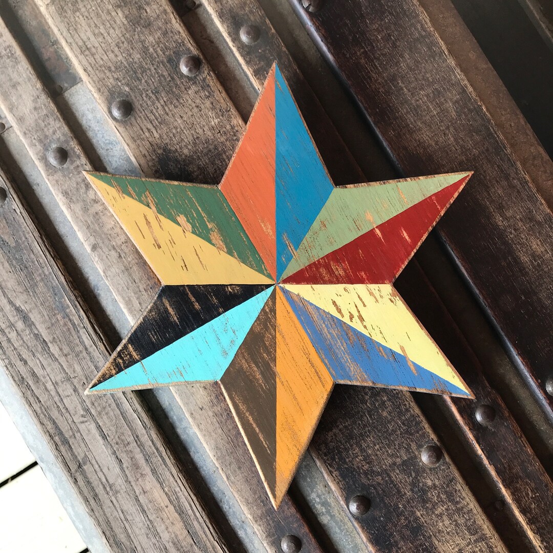 Rustic Home Decor. Small Painted Wooden Star Wall Art. Spring - Etsy