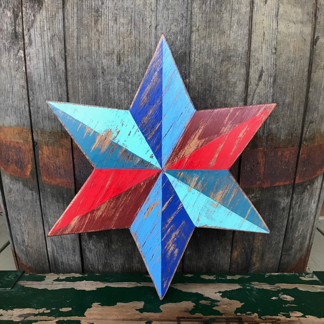 Wooden Star. Nautical Star. Painted Wood Star Decor. Outdoor Porch ...