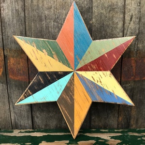 Rustic Home Decor. Small Painted Wooden Star Wall Art. Spring - Etsy