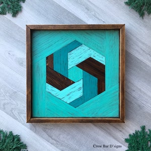 Hexagon Wall Decor. Geometric Wood Wall Art Panel. Modern Rustic Wooden ...