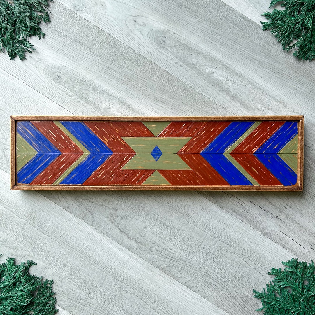 Aztec Wood Wall Art. Southwestern Wall Decor. Geometric Wooden Wall ...