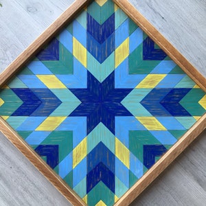 Rustic Geometric Wood Wall Art. Wooden Barn Quilts. Country Cottage ...