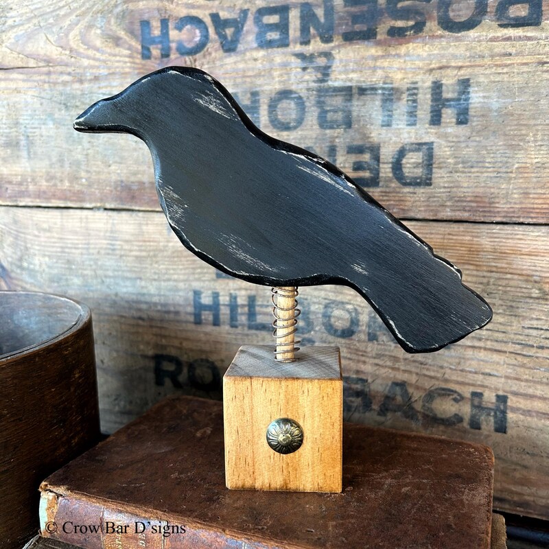 Wooden Crow - Etsy