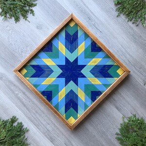 Rustic Geometric Wood Wall Art. Wooden Barn Quilts. Country Cottage ...