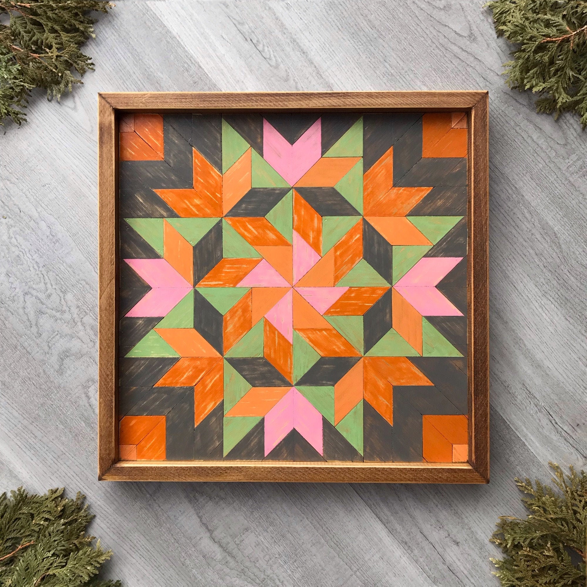 Barn Quilts and Wood Wall Art. Wood Signs With Star Quilt Block Pattern ...