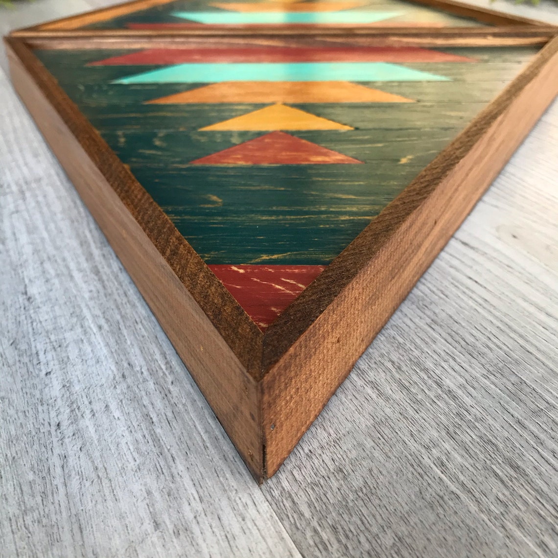 Geometric Wood Wall Art. 2 Piece Set. Wooden Triangle Wall - Etsy