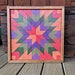 Rustic Wood Wall Art. Barn Quilt With Star Pattern. Coral, Purple ...