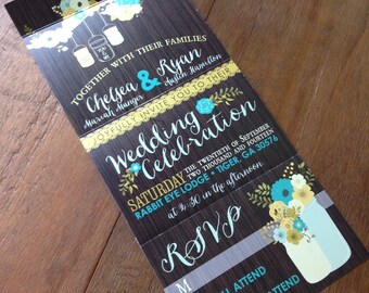 Items similar to Wedding Invitations with attached RSVP: Seal and Send ...