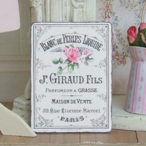 Dollhouse Miniature Perfume Sign French Picture Shop - Etsy
