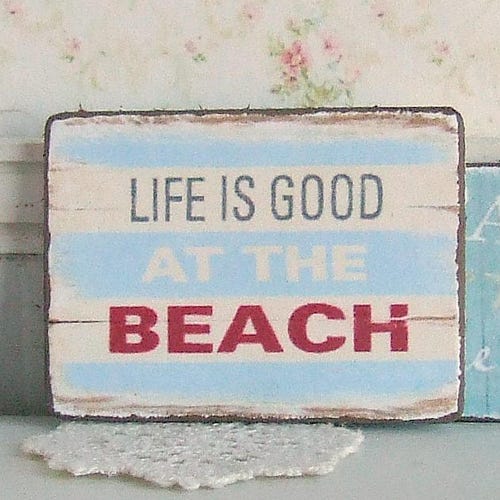 Dollhouse Miniature Ocean Sign Beach Poster Seaside Plaque - Etsy