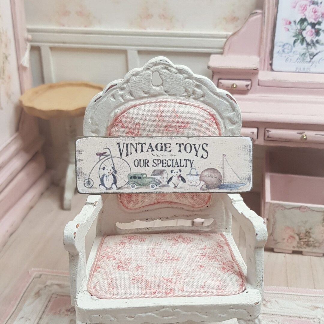 Dollhouse Miniature, Toys Sign, Shop Picture, Nursery Print, Toys ...