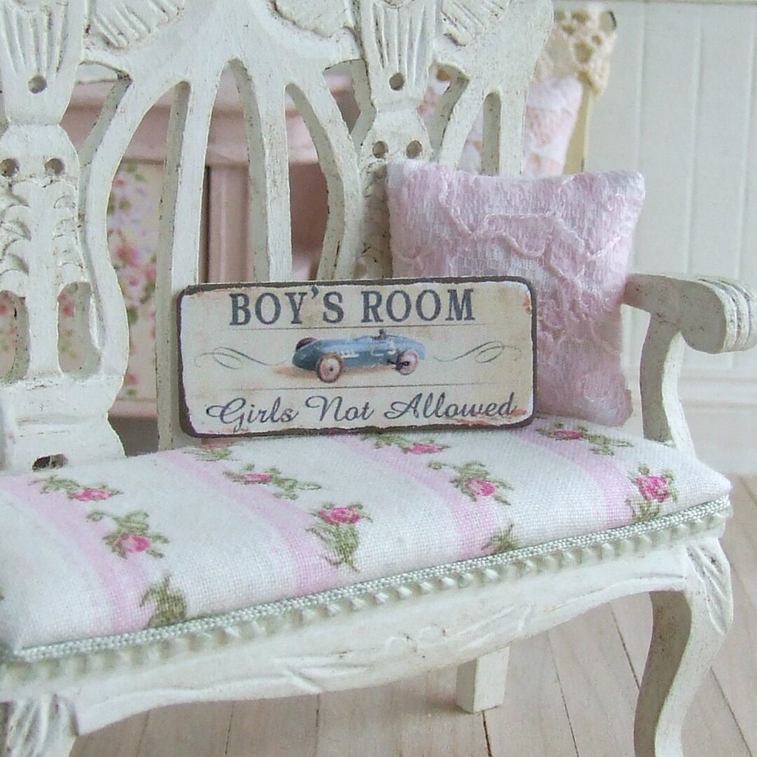 Dollhouse Miniature, Boy's Room Sign, Bedroom Picture, Nursery Plaque ...