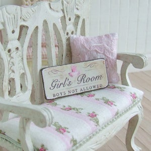 Dollhouse Miniature, Girl's Room Sign, Bedroom Picture, Dolls House ...
