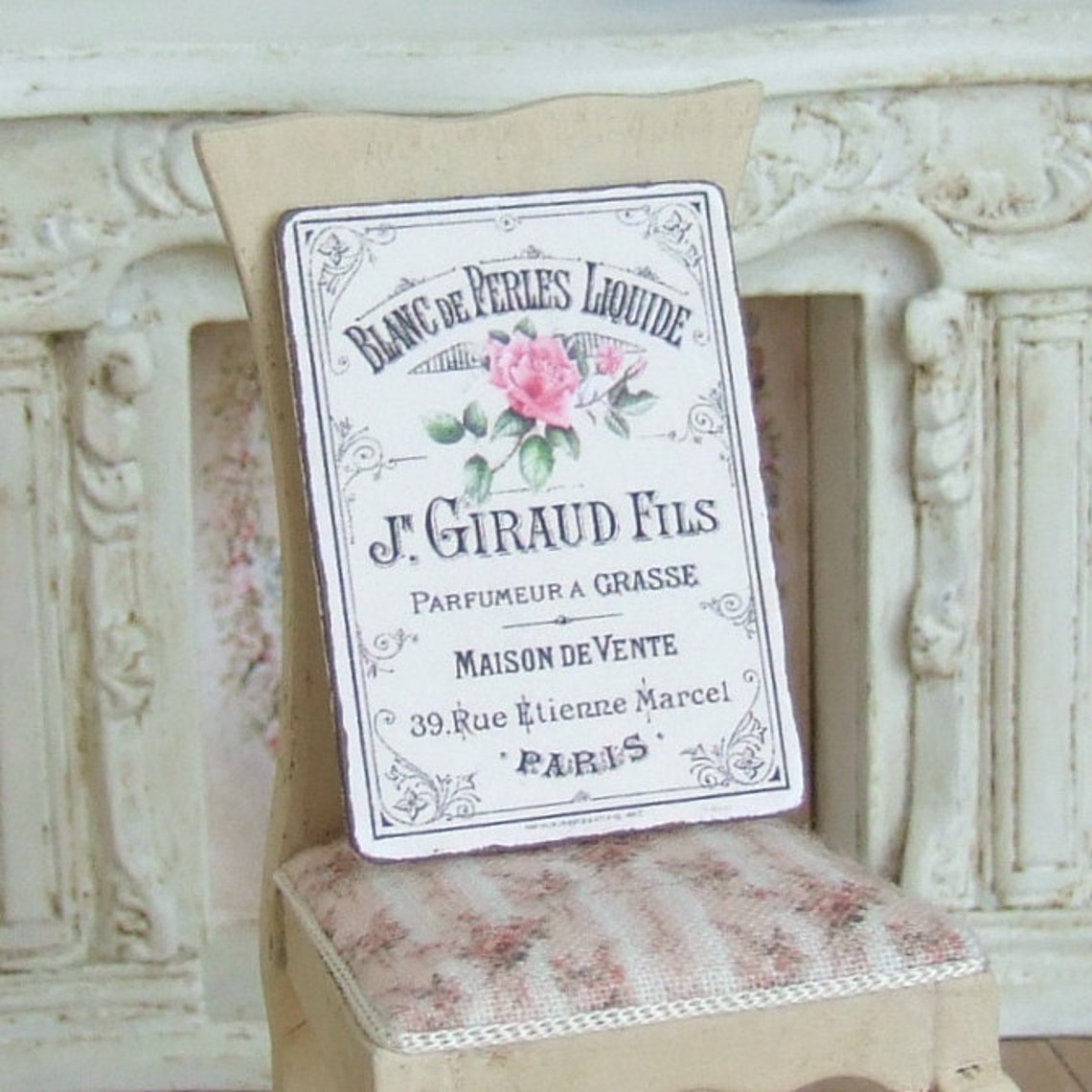 Dollhouse Miniature, Perfume Sign, French Picture, Shop Plaque, Paris ...