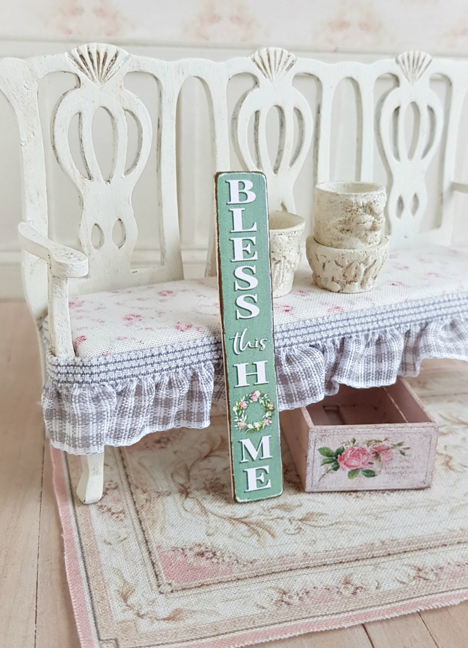 Dollhouse Miniature Welcome Sign Dolls House Picture Bless - Etsy