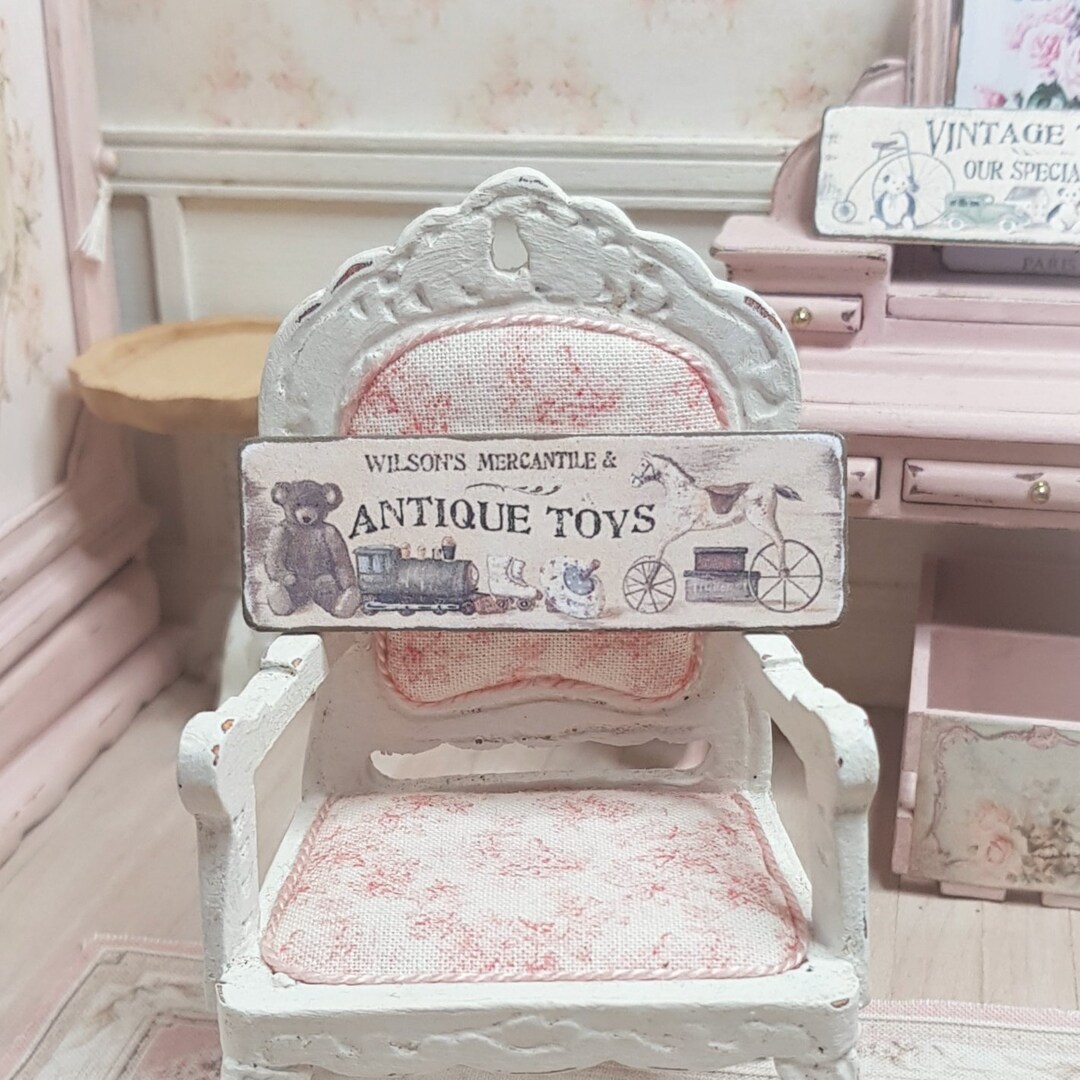 Dollhouse Miniature, Toys Sign, Shop Picture, Nursery Print, Toys ...