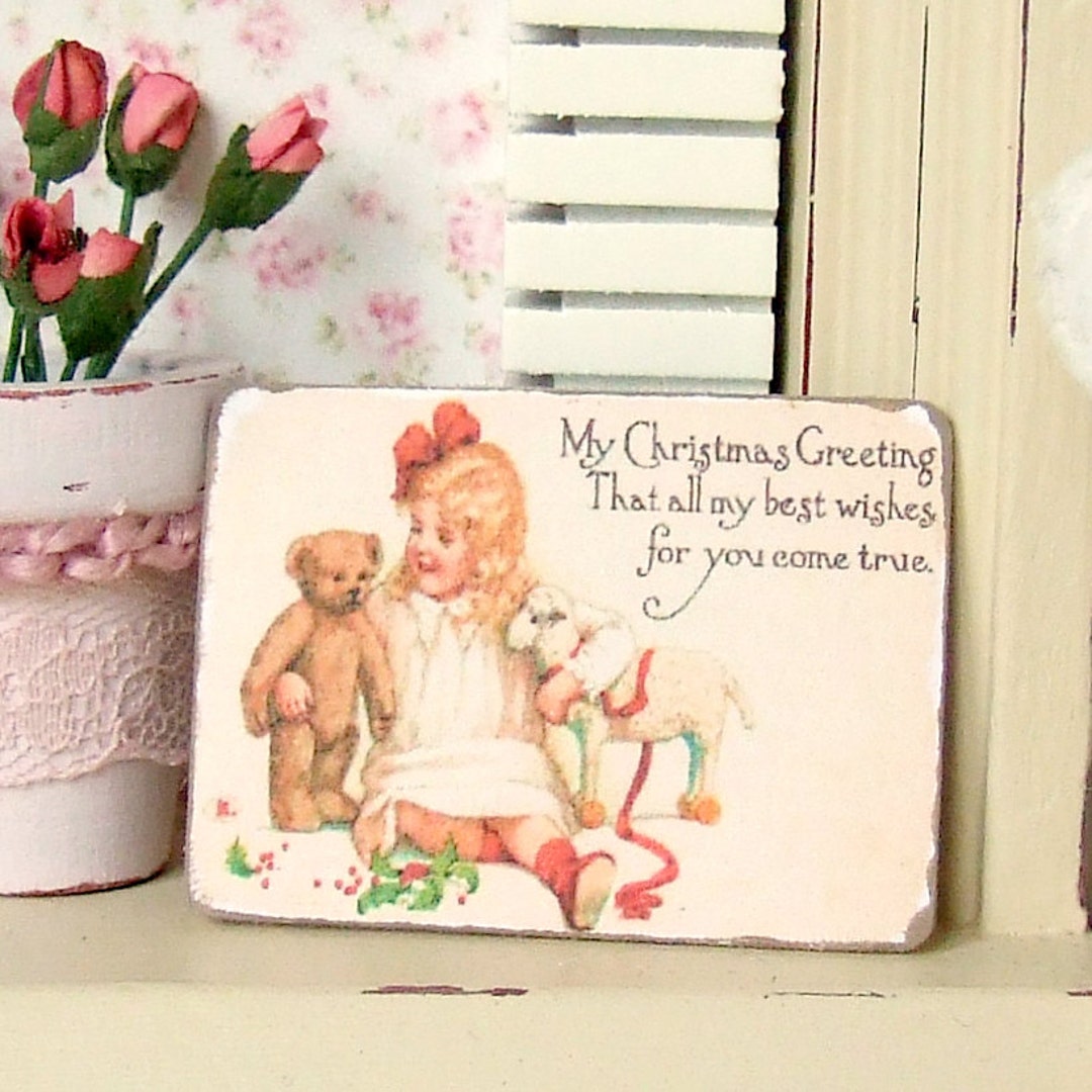 Dollhouse Miniature, Christmas Toys Sign, Dolls House Picture, Seasonal ...