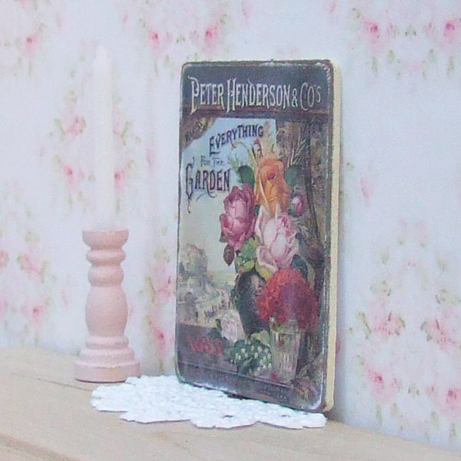 Dollhouse Miniature Garden Sign Roses Picture Shop Plaque - Etsy