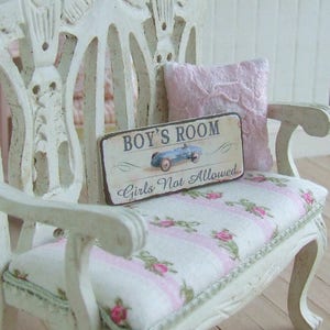 Dollhouse Miniature, Boy's Room Sign, Bedroom Picture, Nursery Plaque ...