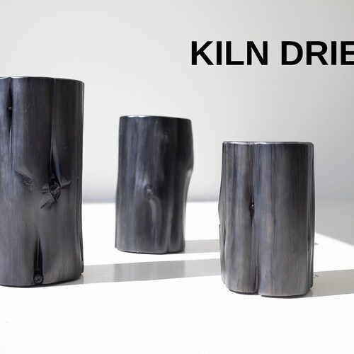 Large Tree Stump Side Tables Black - Etsy