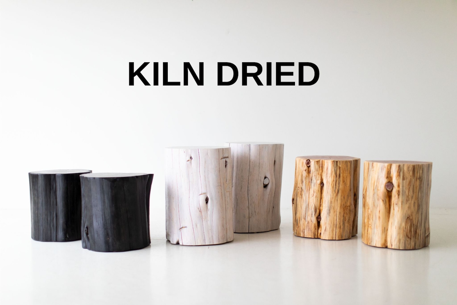 Large Tree Stump Side Tables Black - Etsy