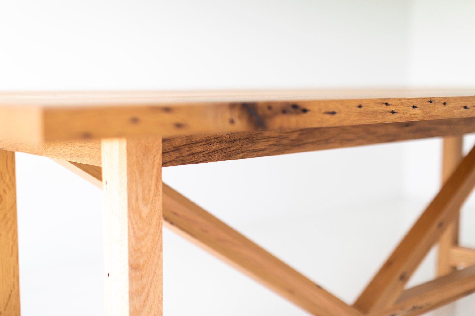 90 Inch Modern Farmhouse Dining Table With Reclaimed Oak Base - Etsy Canada
