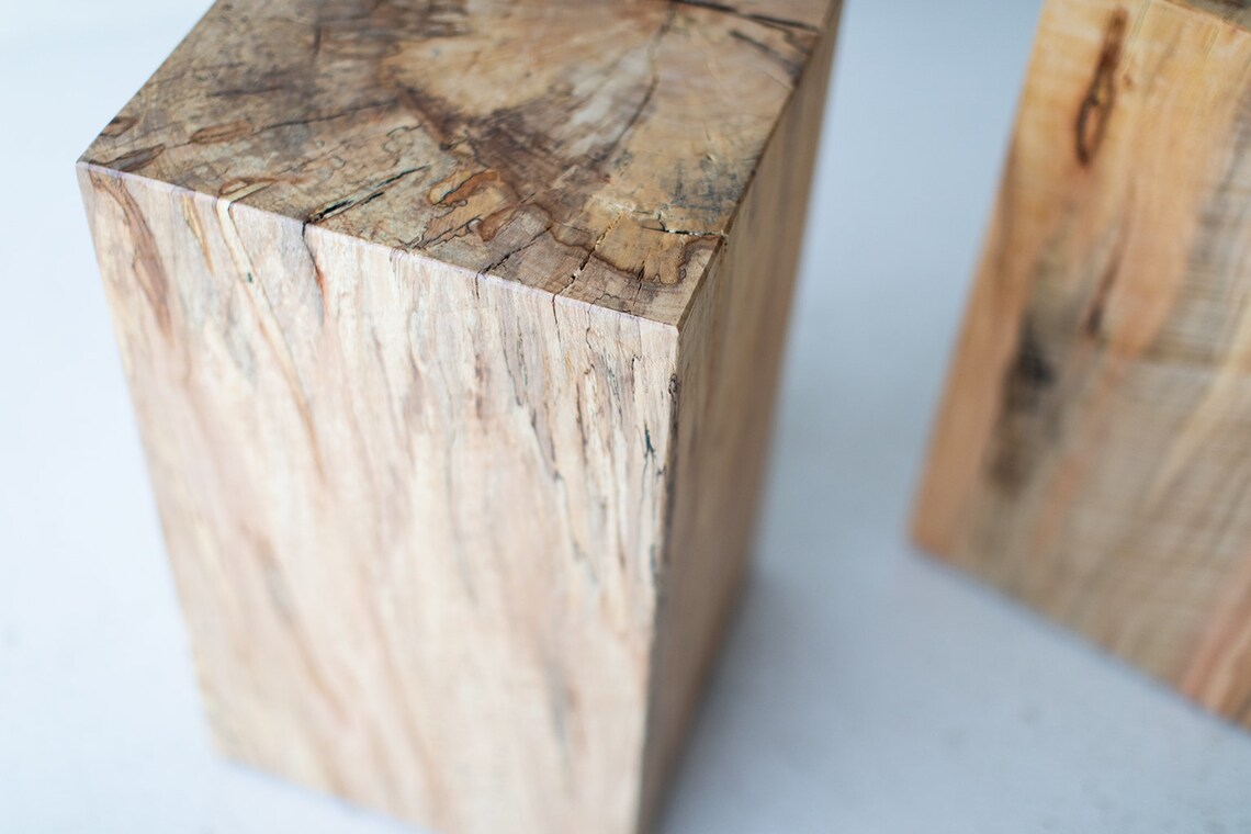 Wooden Cube End Table - Etsy