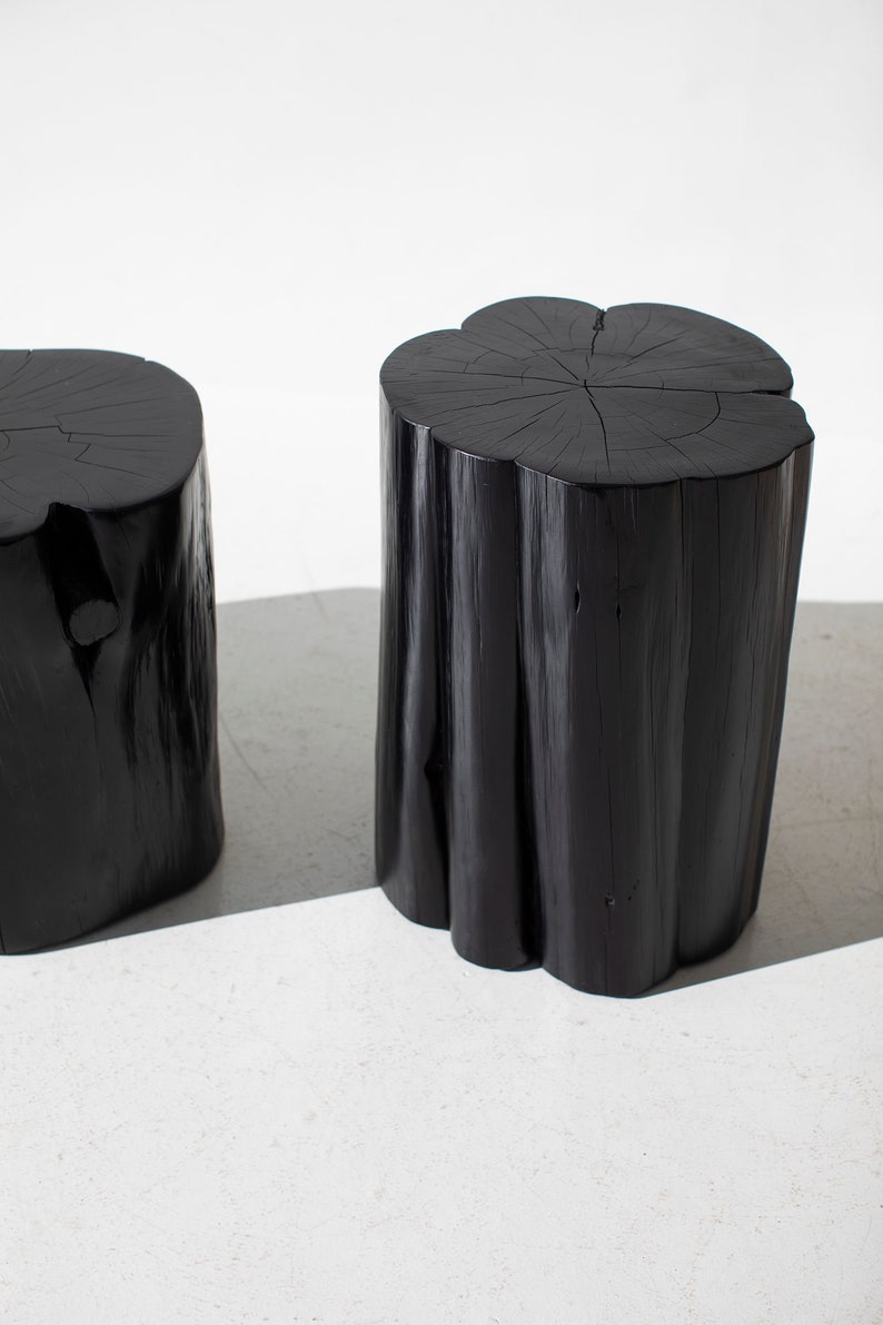 Black Stump Side Table - Etsy