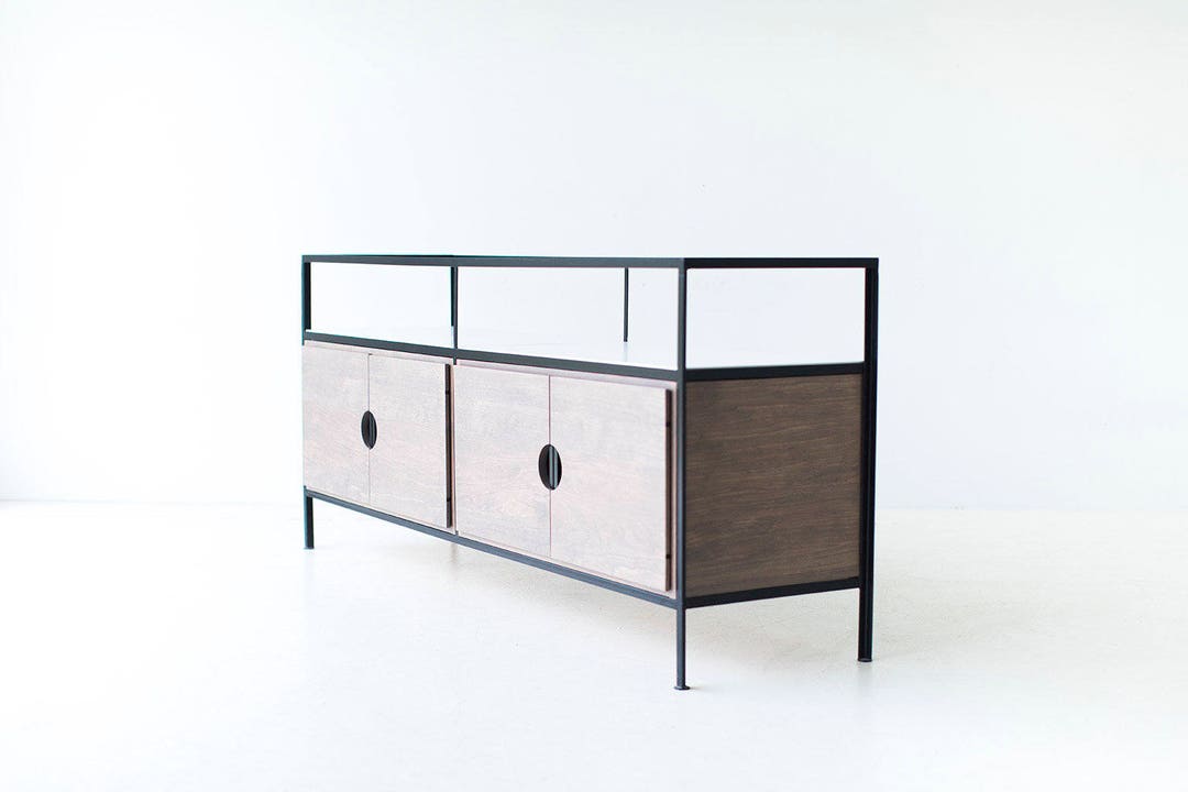 Vinyl Record Storage, Console Table, Mid Century Modern Table, Mid ...