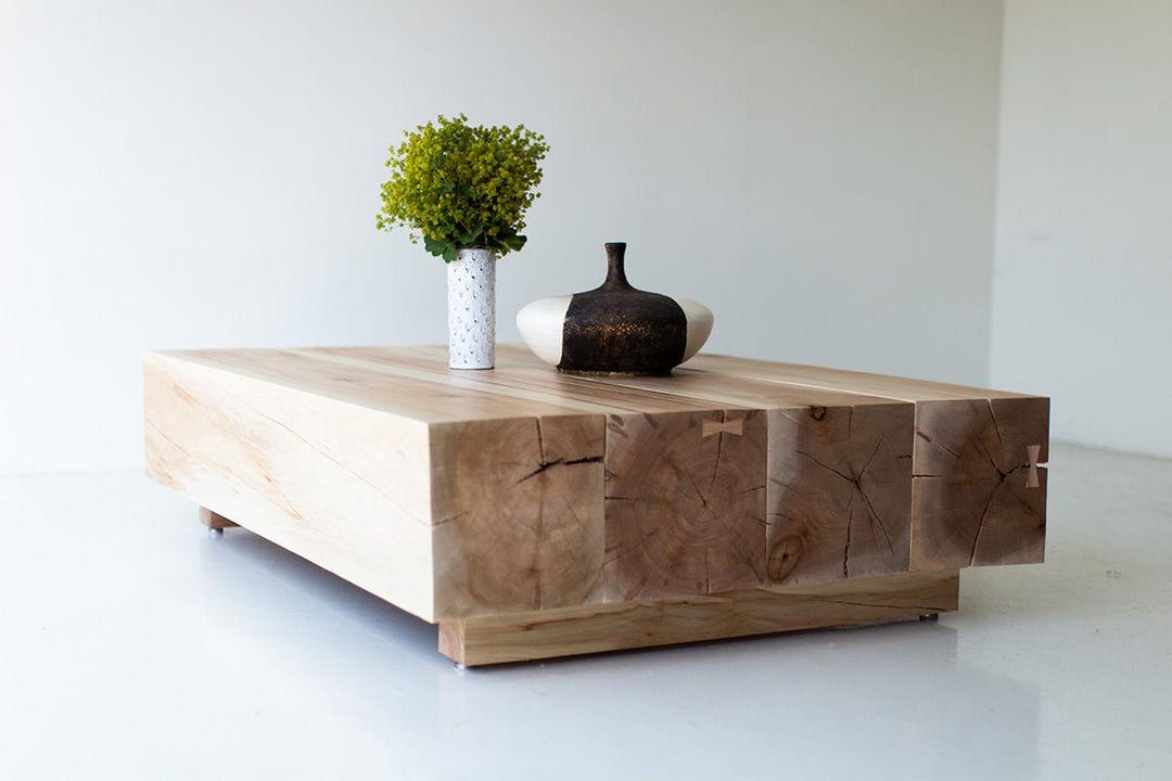 Modern Wood Beam Coffee Table - Etsy