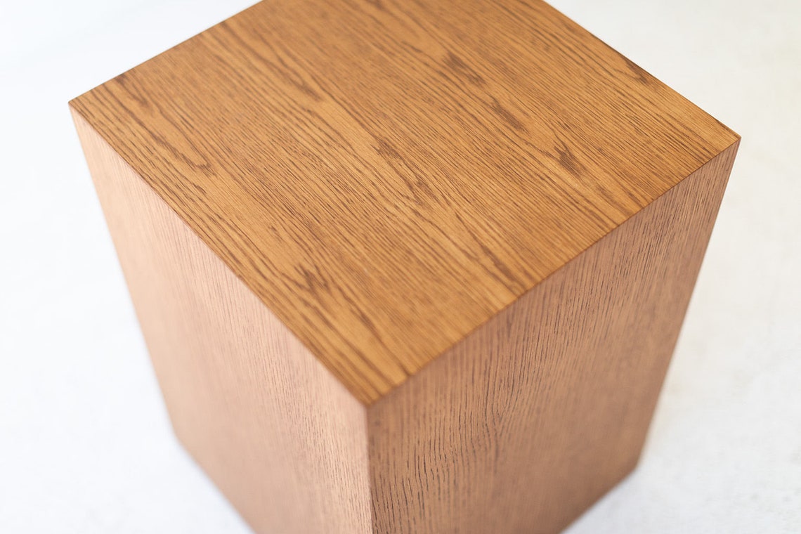 Modern Wood Side Table in Oak - Etsy