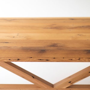 90 Inch Modern Farmhouse Dining Table With Reclaimed Oak Base and Top ...