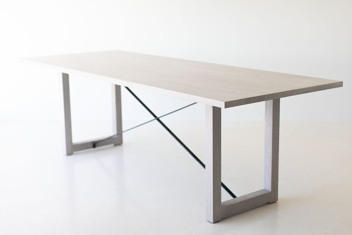 Custom Whitewashed Modern Table - Etsy