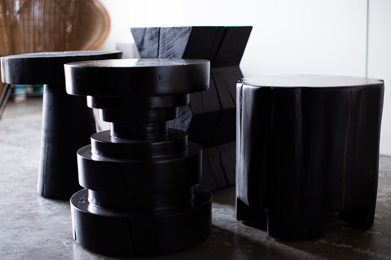 Modern Wood Stool - the Tulum - Etsy