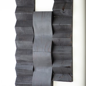 Shou Sugi Ban Wood Wall Panels - Peaks and Waves - Etsy