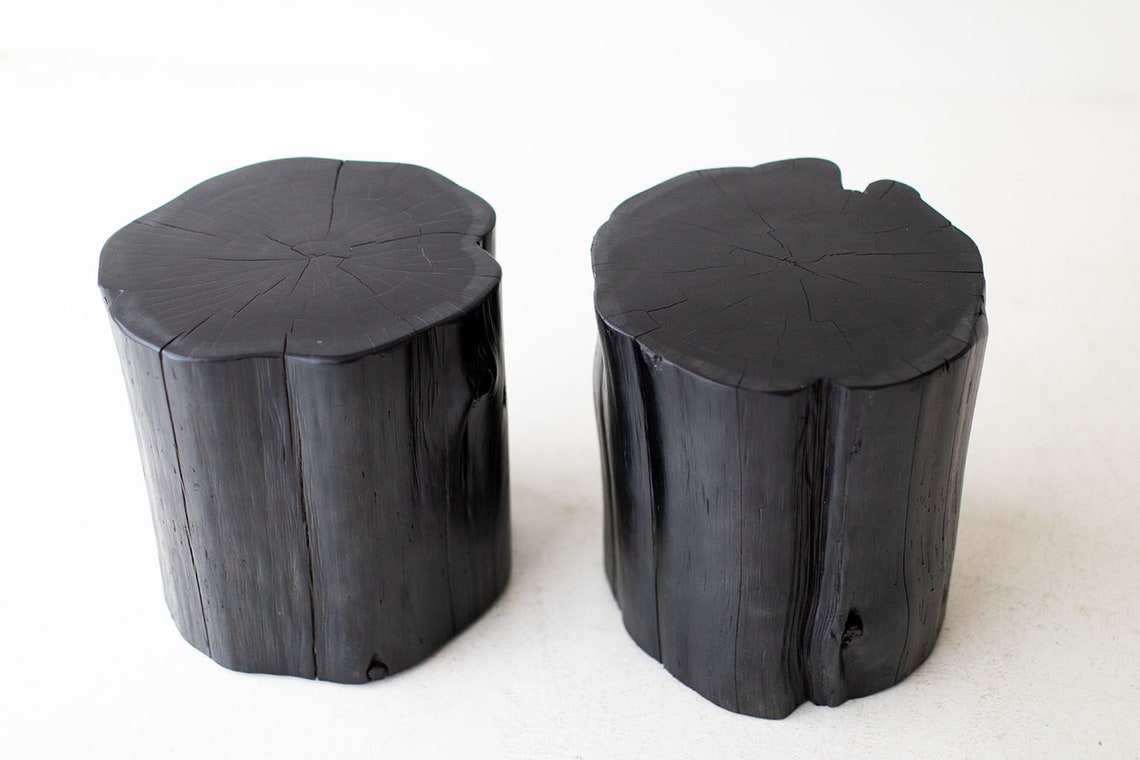Large Outdoor Tree Stump Tables Black - Etsy