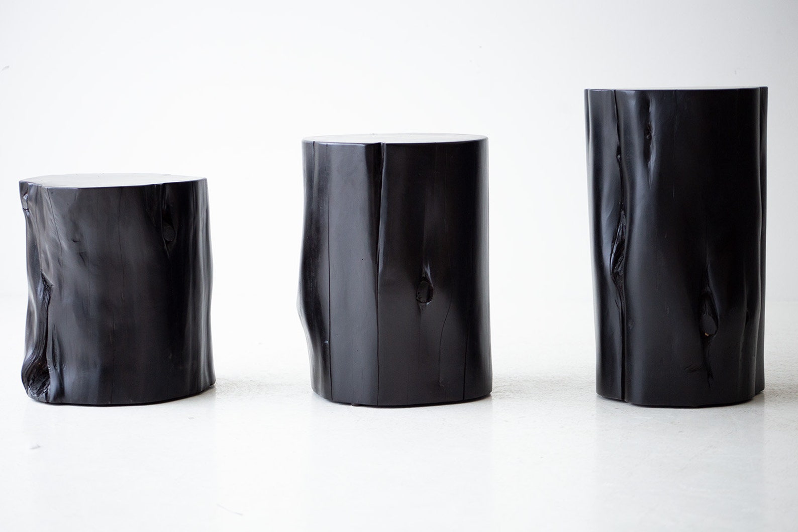 Quick Ship Stump End Table in Black - Etsy