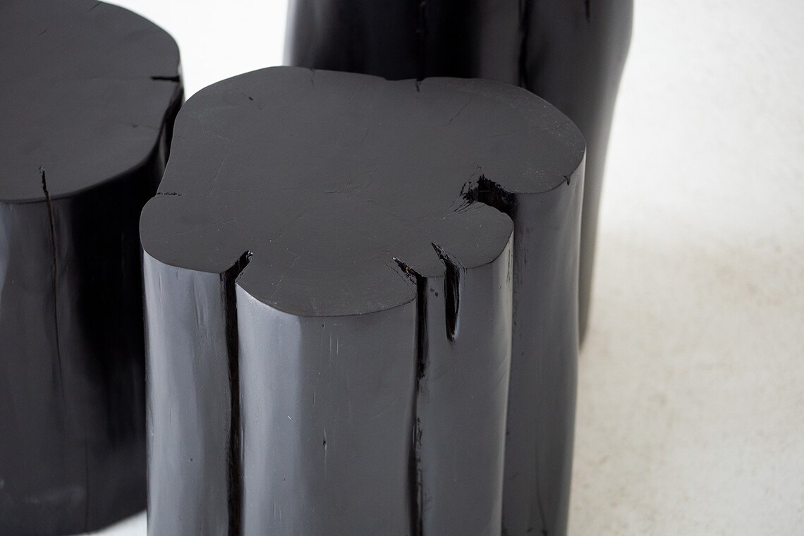 Quick Ship Stump End Table in Black | Etsy