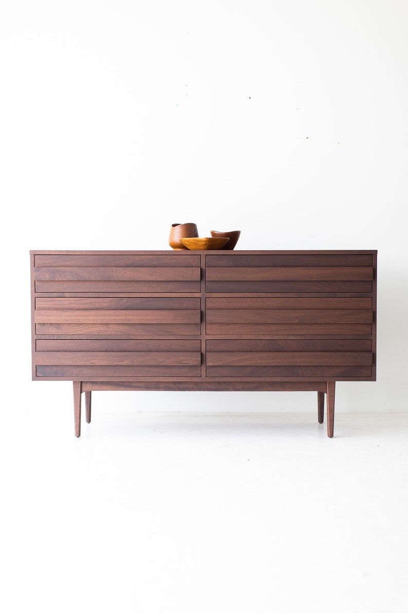 Modern Walnut Dresser - Etsy