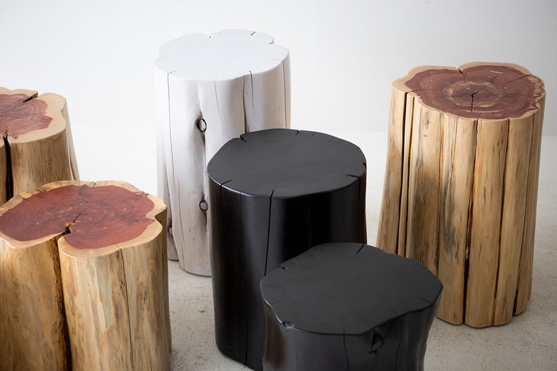 Quick Ship Stump End Table in Black - Etsy