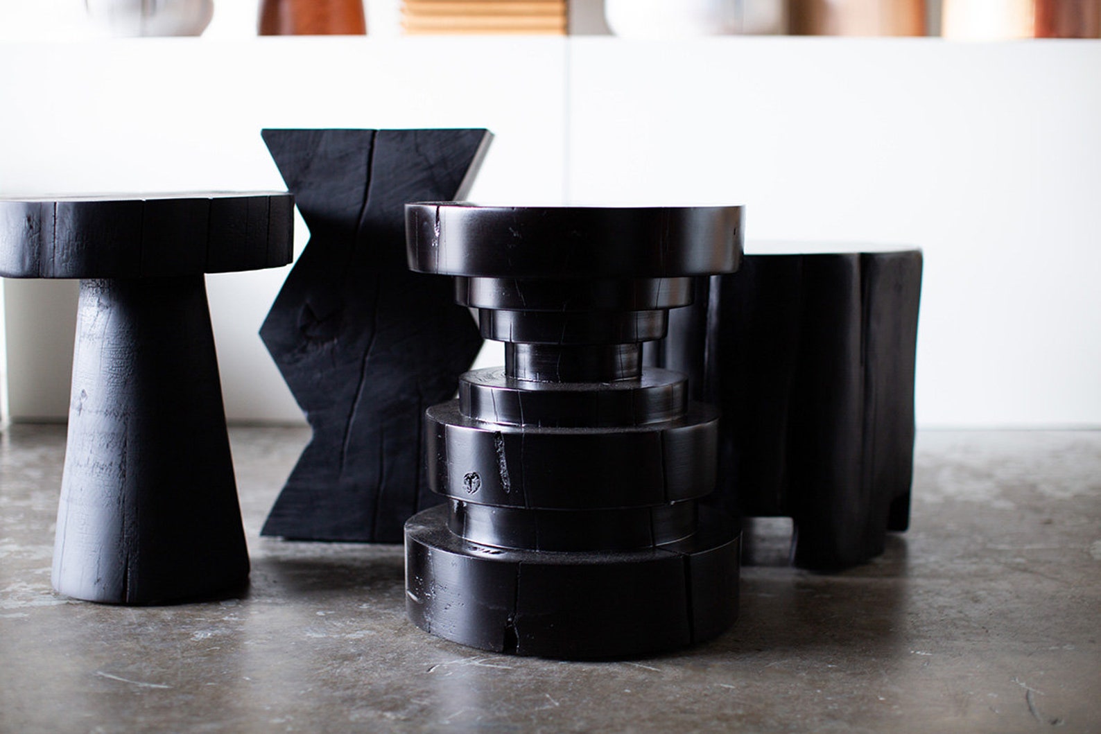 Modern Wood Stool - the Tulum - Etsy