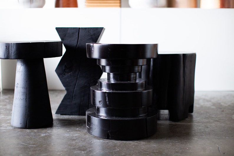 Modern Wood Stool - the Tulum - Etsy