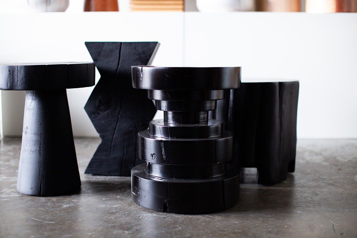 Modern Wood Stool - the Tulum - Etsy
