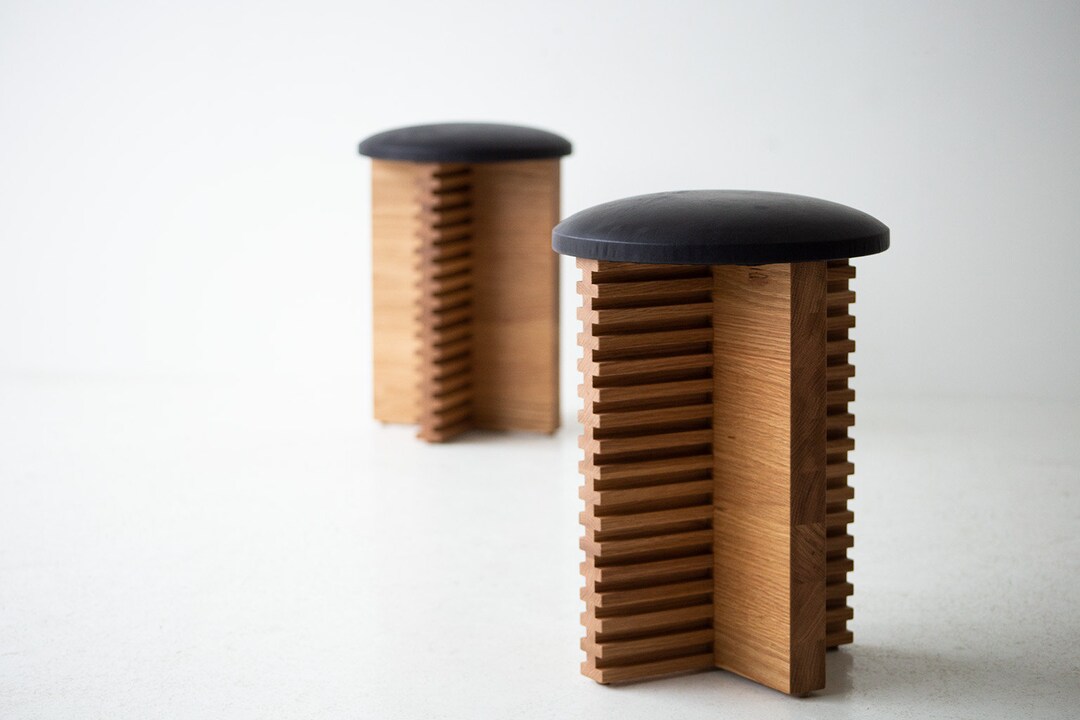 Modern White Oak Stool - the Cicely - Etsy