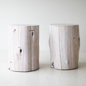Large Tree Stump Side Tables - Whitewash - Etsy