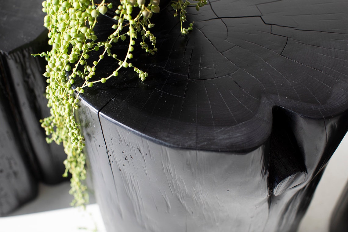 Outdoor Black Stump Table - Etsy